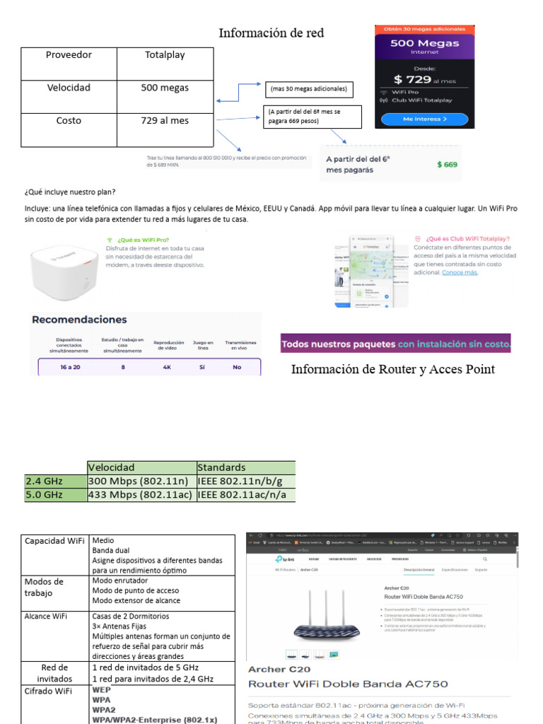 Plan Totalplay: Internet 500 Mbps y WiFi Pro | PDF | Ieee 802.11 ...