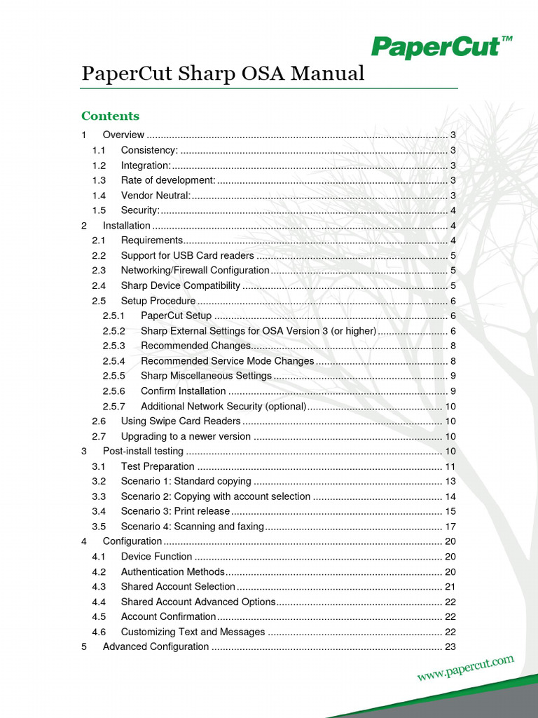 PaperCut MF - Sharp OSA Embedded Manual | PDF | Login | Photocopier