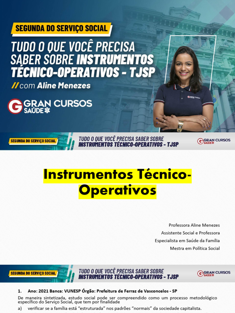 TJSP - Instrumentos Técnico-Operativos | PDF | Trabalho social | Sociologia