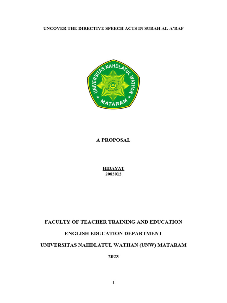 TEMPLATE PROPOSAL | PDF | Quran | Islam