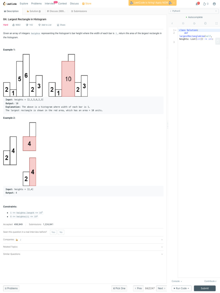 Largest Rectangle in Histogram - LeetCode | PDF | Computer Programming ... Largest Rectangle in Histogram - LeetCode | PDF | Computer Programming ...