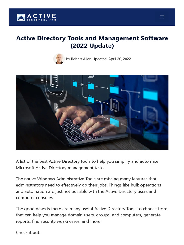 Active Directory Tools and Management Software (2022 Update) | PDF | Active Directory | Group Policy