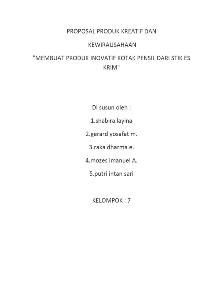 PROPOSAL DARI BAHAN LIMBAH KEL 7 PRODUK-WPS Office | PDF