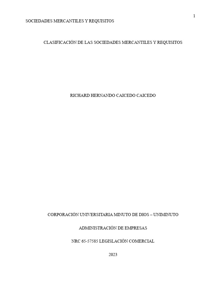 Actividad 3 Clasificación Sociedades Mercantiles y Requisitos | Descargar gratis PDF | Sociedad ...