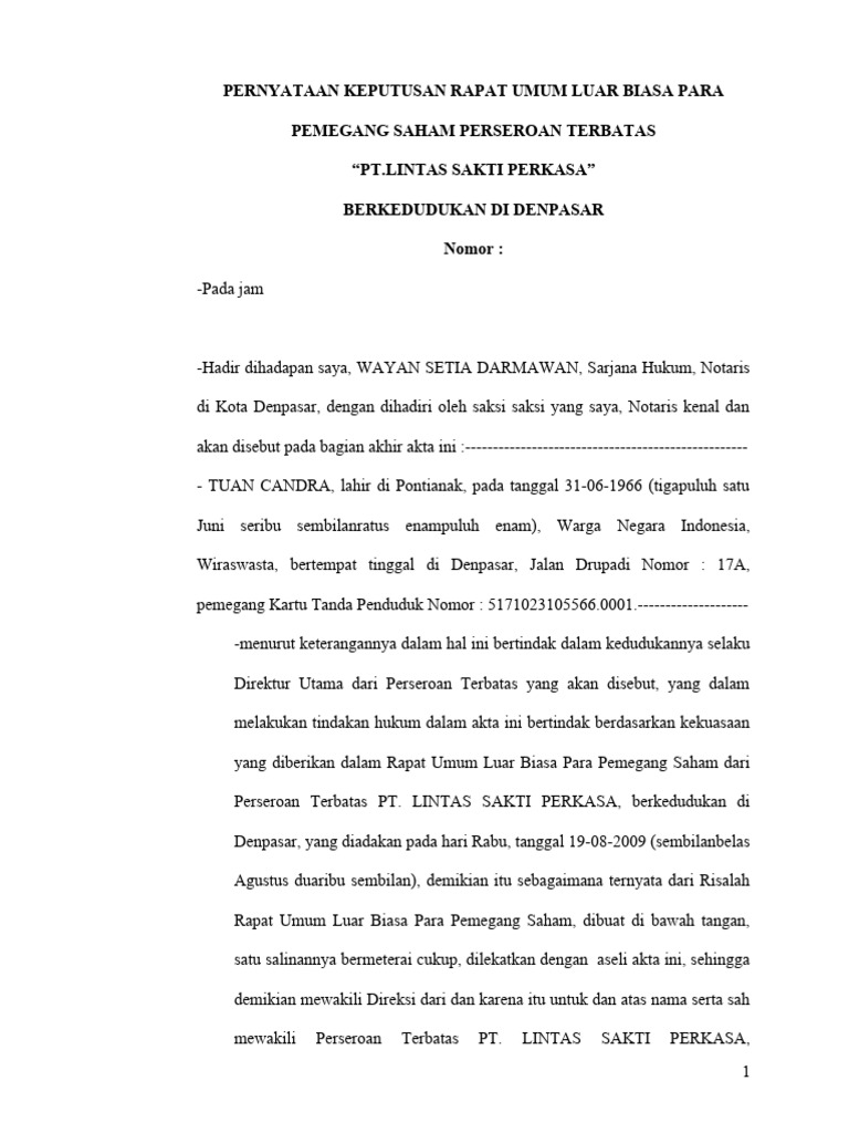 Pembubaran PT Lintas Sakti Perkasa | PDF