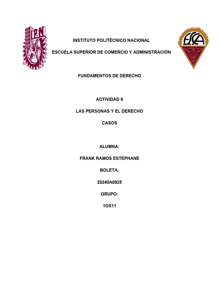 Frank - Estephane - Act9 - Las Personas y El Derecho | PDF | México ...