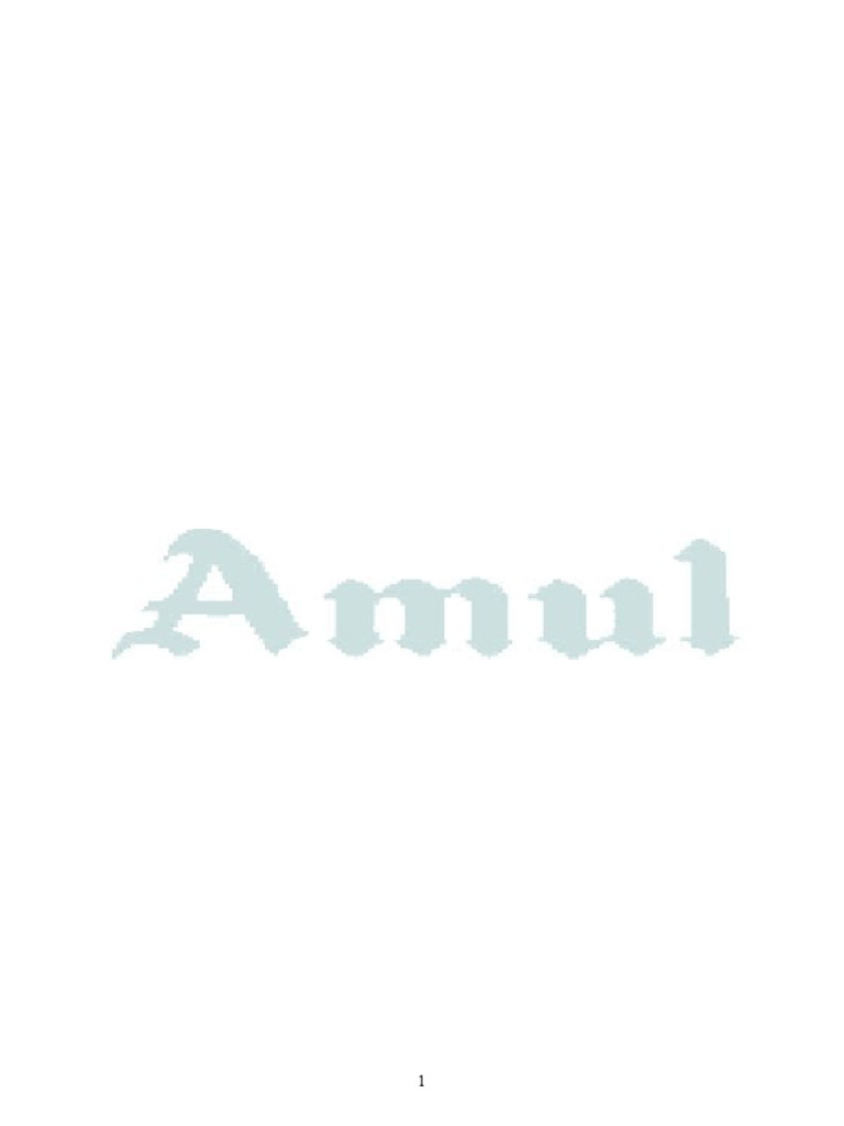 Project On Amul by Daniyel | PDF | Retail