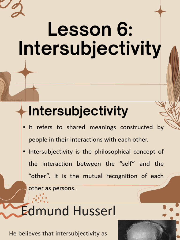 Intersubjectivity Intro | PDF