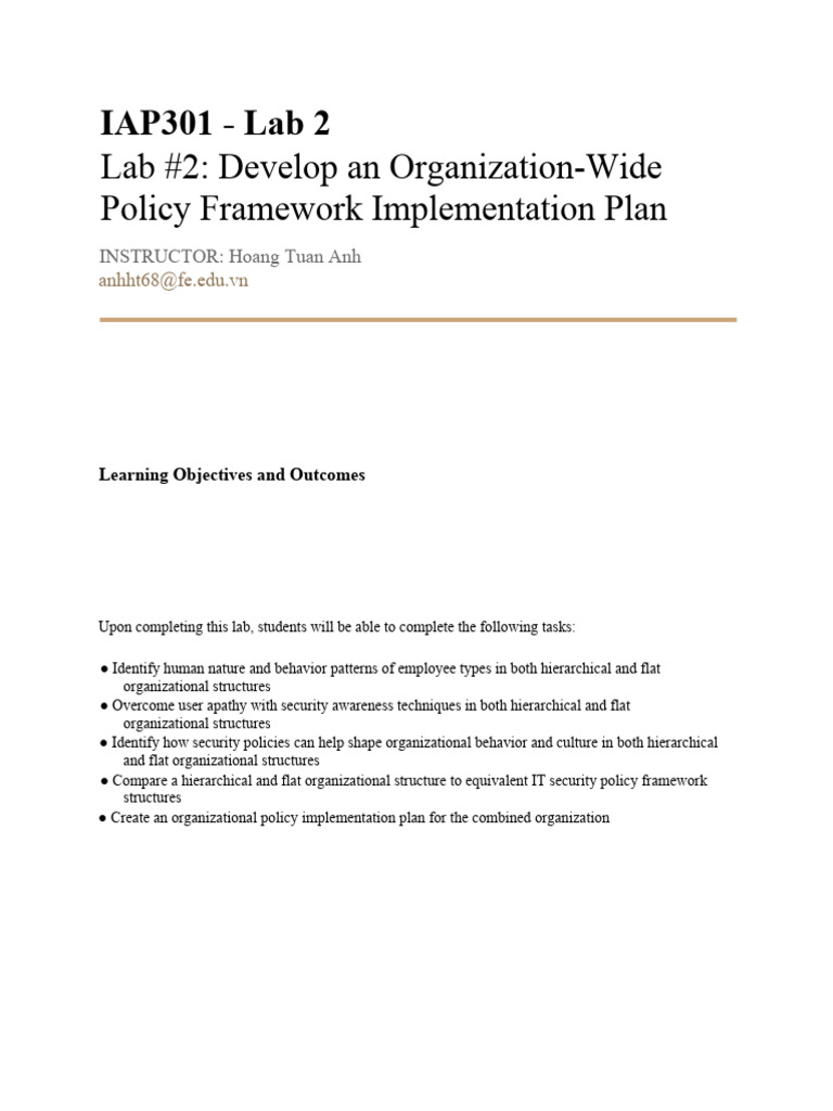 Lab-02_IAP301 | PDF | Policy | Organizational Structure
