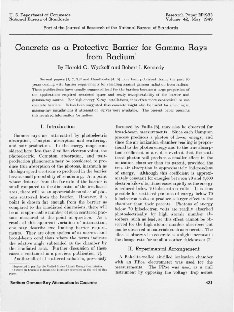 Concrete Barrier for Radium Gamma Ray | PDF | Gamma Ray | Electromagnetism