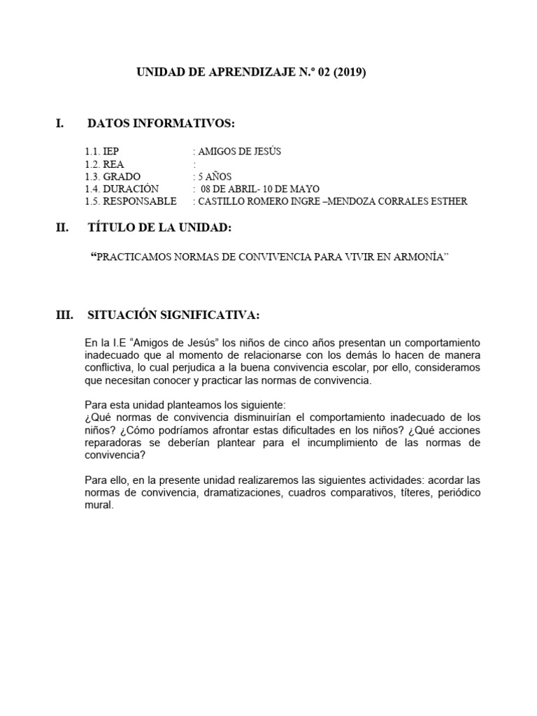 Formato Unidad de Aprendizaje Nº | PDF | Evaluación | Aprendizaje