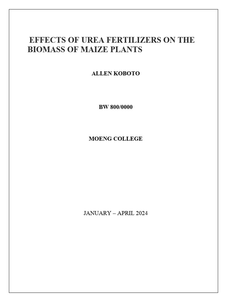Agric Project Tempelate No.2 | PDF | Fertilizer | Maize