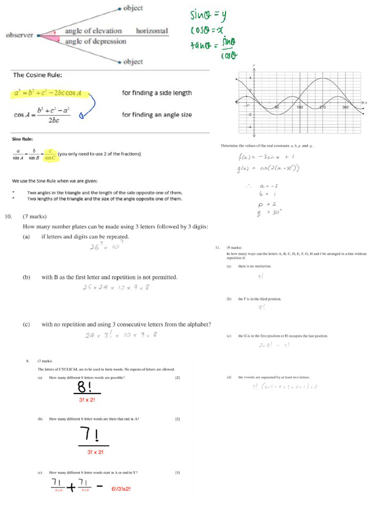 Math Exam Notes | PDF