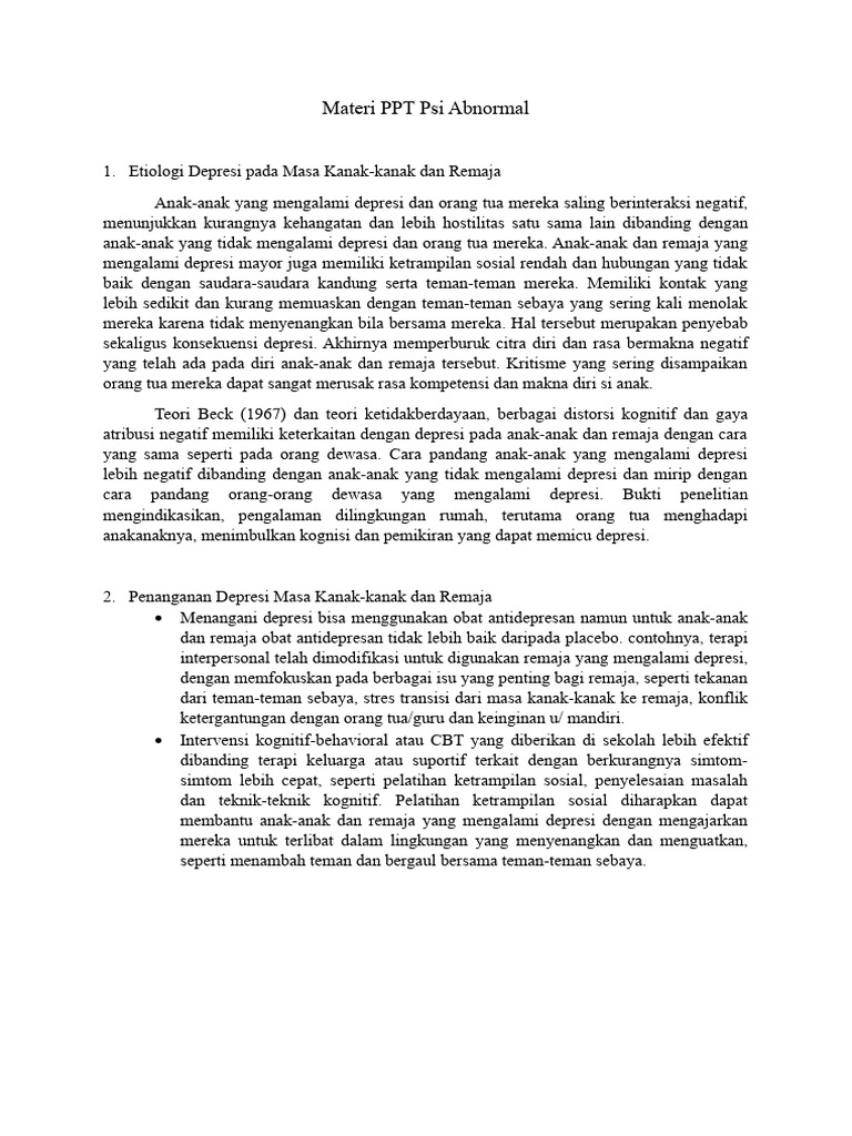 Materi PPT Psi Abnormal | PDF
