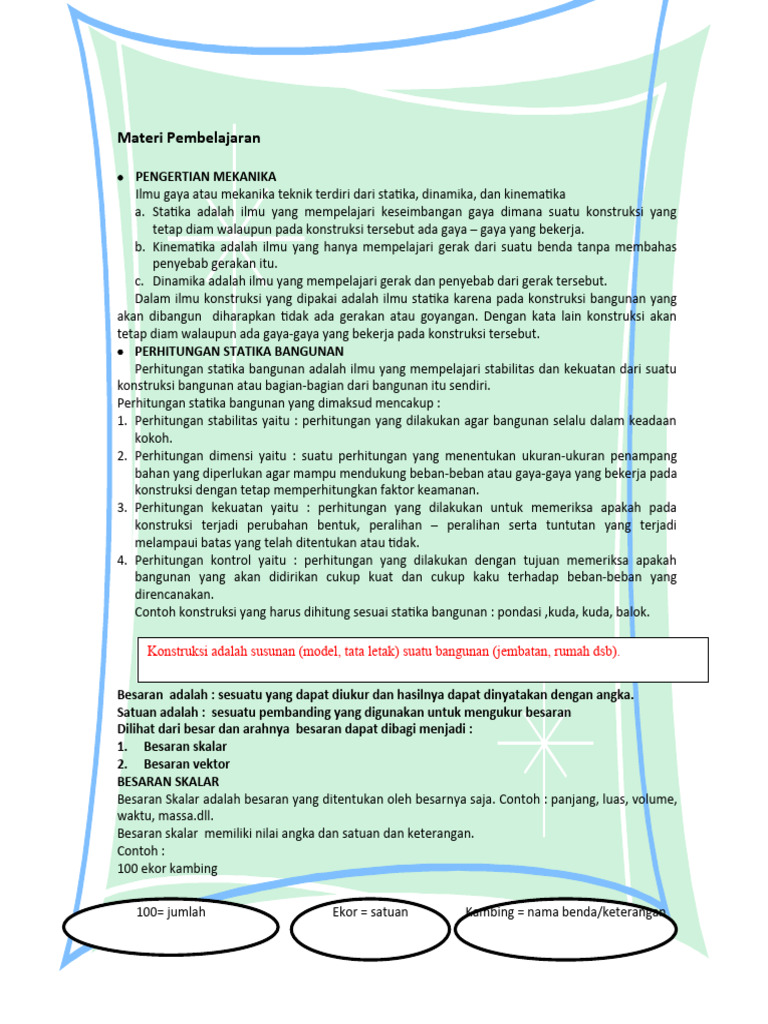 Materi Statika dan Besaran Skalar | PDF | Teknologi & Rekayasa