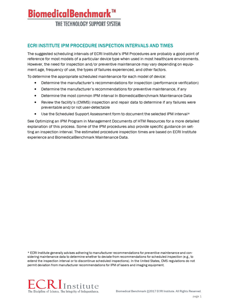 Inspection Procedure Intervals and Times | PDF | Pump | Medicine