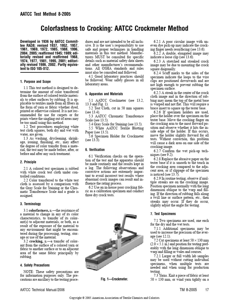 Aatcc 8-2005 | PDF | Textiles