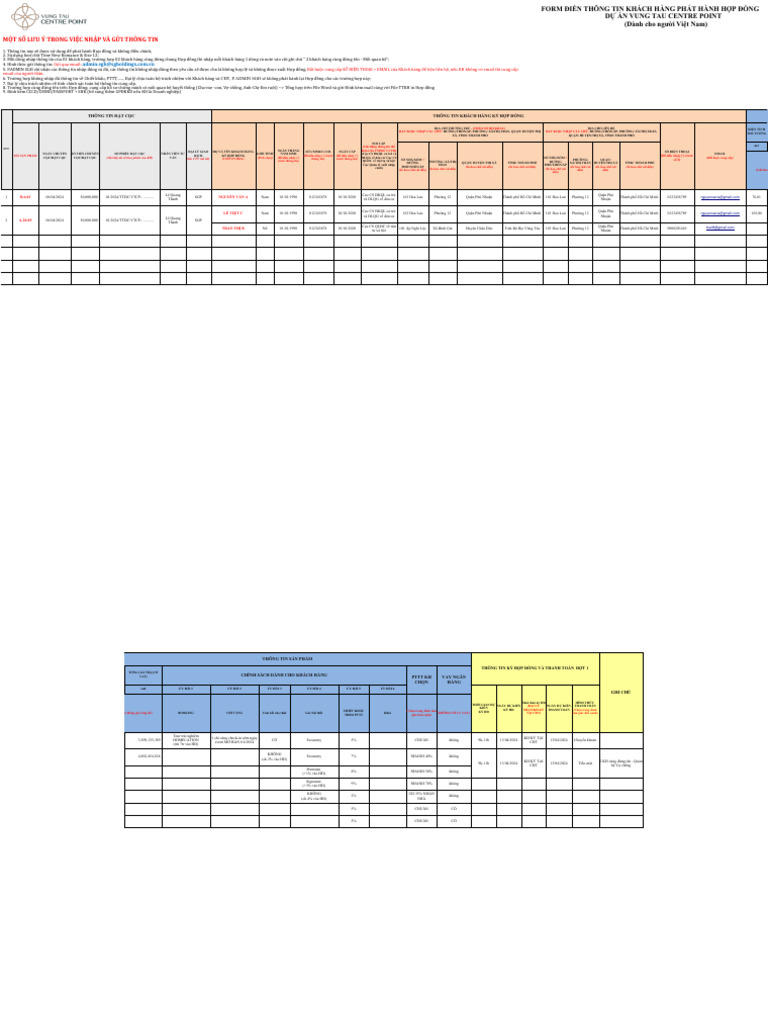 VTCP - GD4 - BM01 - Form Thong Tin KH Ky HD | PDF