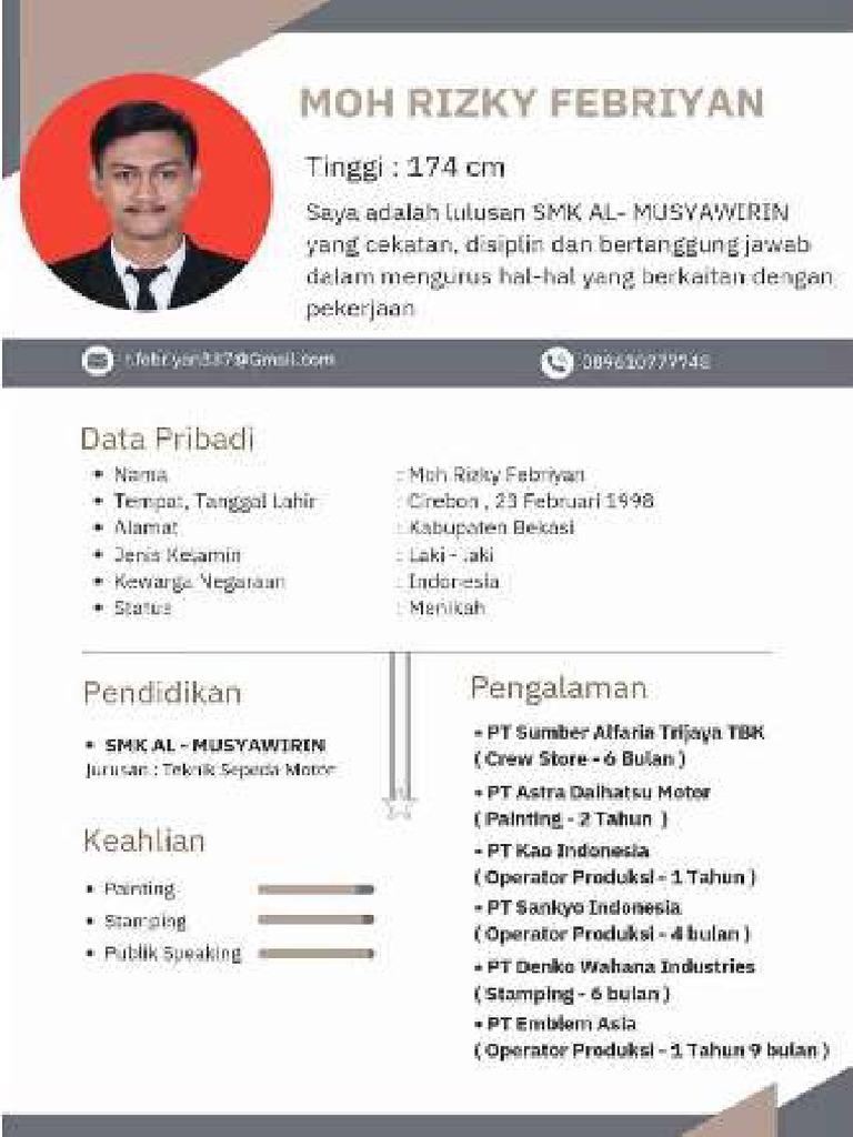 CV+Berkas - Moh Rizky Febriyan | PDF