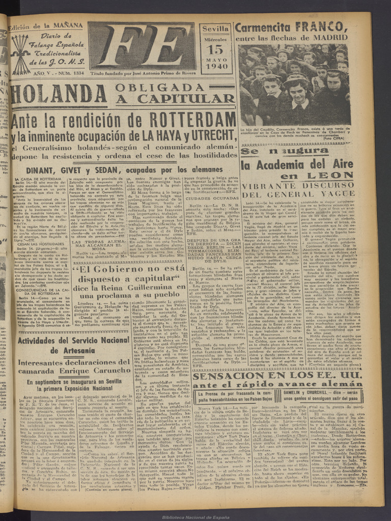 FE Falange Espanola 15-5-1940 | PDF | Francisco franco