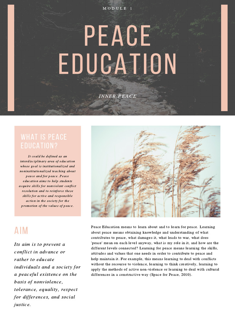 What Is Peace Education | PDF | Peace | Violence