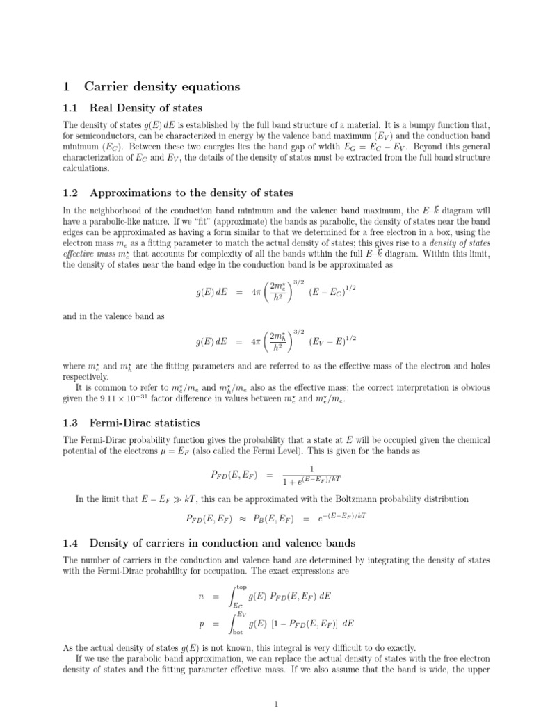 Carrier Equations | Download Free PDF | Electrical Resistivity And ...