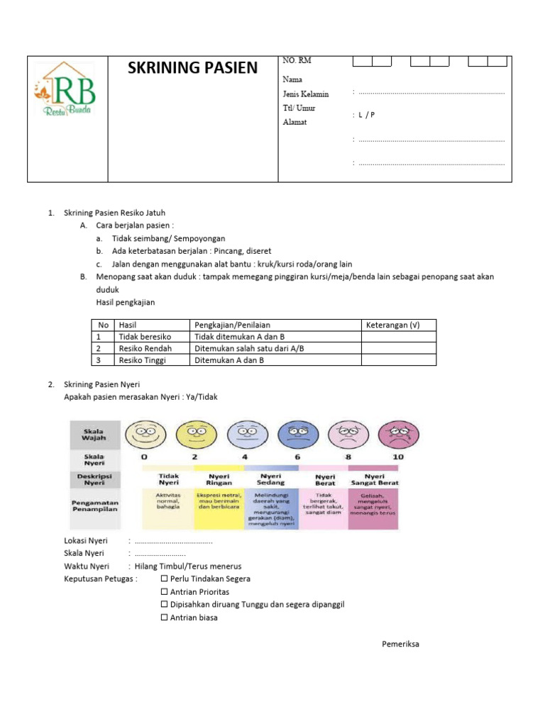 Skrining Pasien | PDF