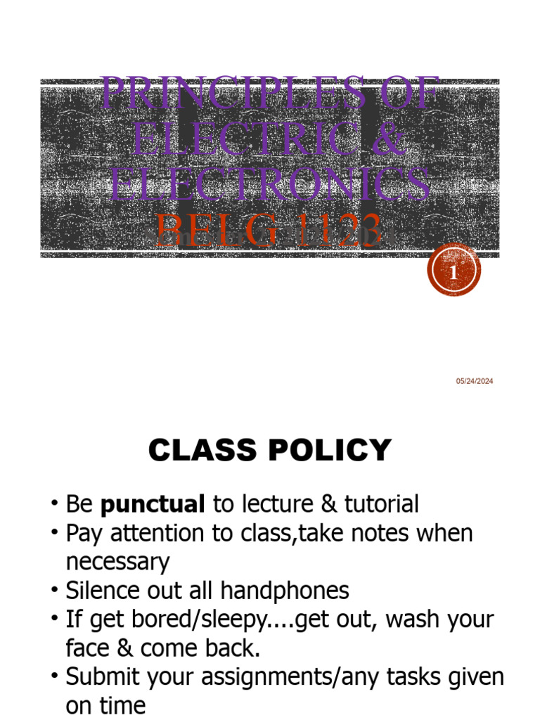 Chap1 - BELG1123 With Billing | PDF | Electric Current | Voltage