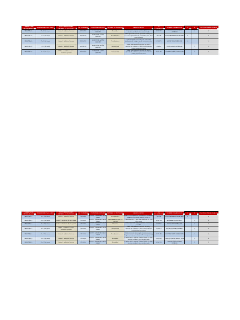 Programación Inspecciones Supervisión | PDF