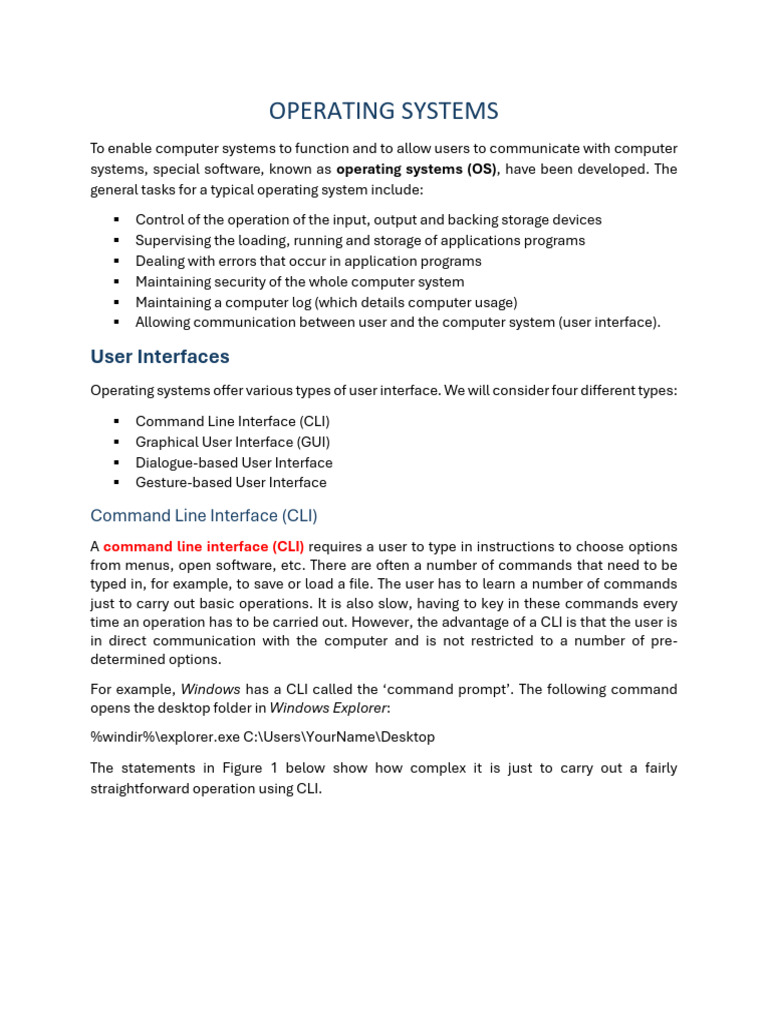 Operating Systemsggggdxxvhbbensjsb | PDF | Graphical User Interfaces | Command Line Interface