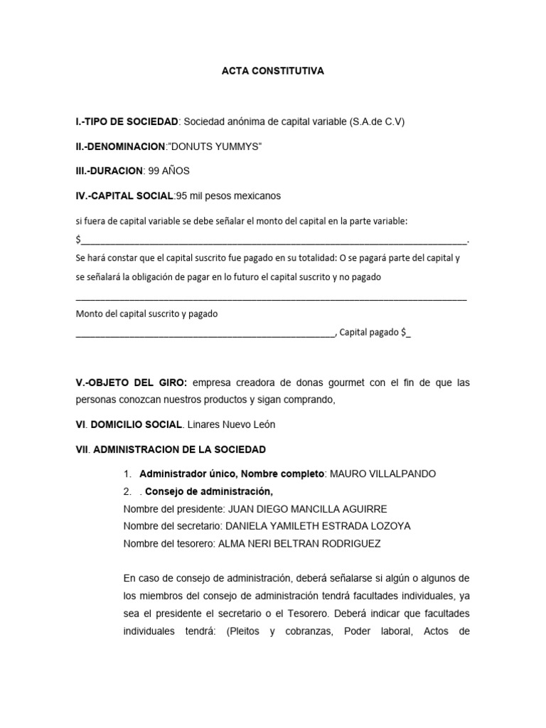 Acta Constitutiva | PDF