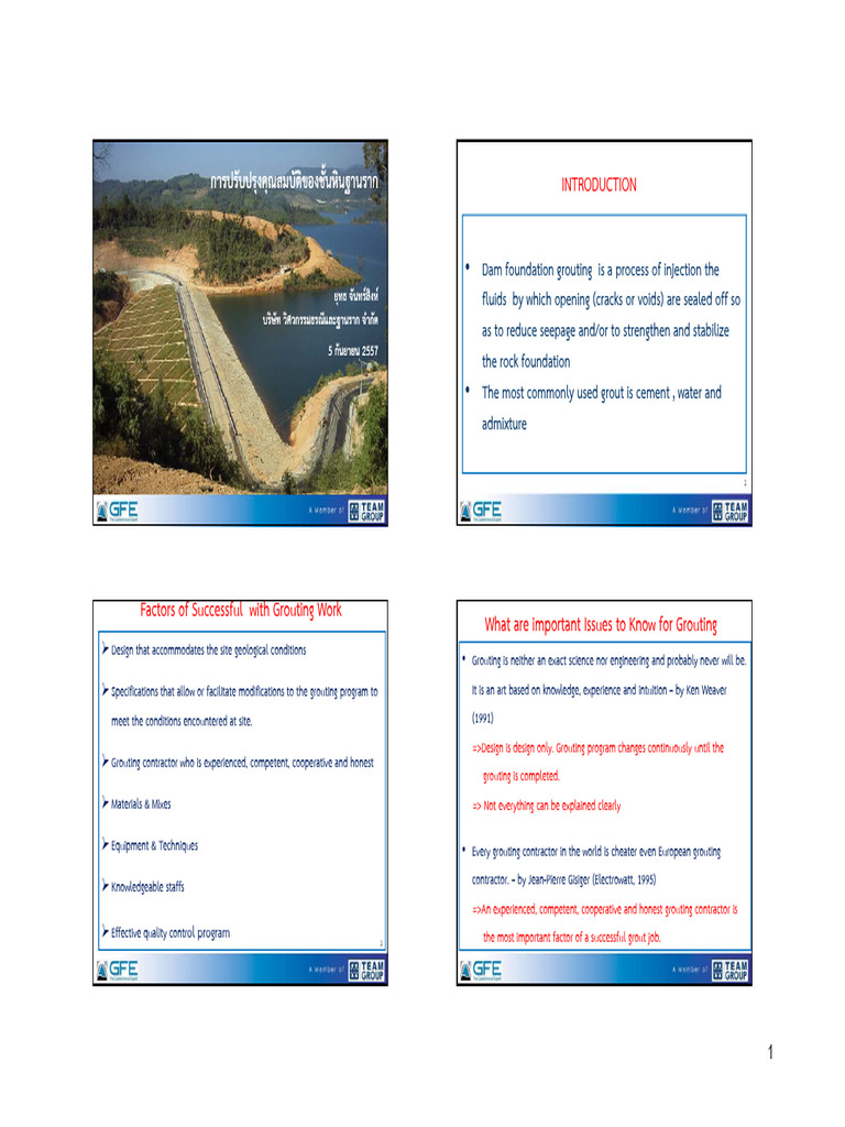 10-foundation-treatment-yuth grouting | PDF | Soil Mechanics | Concrete