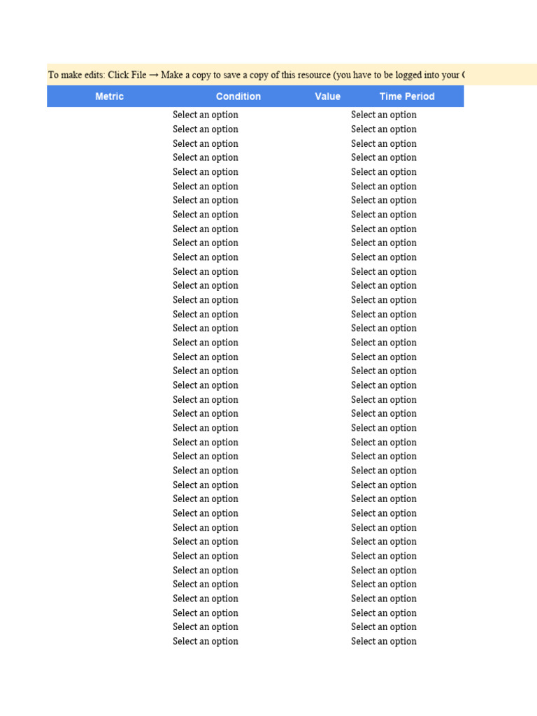 Template 030 - Google Analytics Alerts Planning Worksheet | Download ...