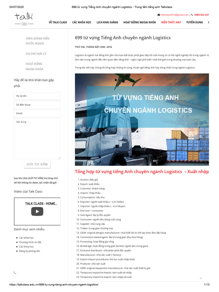 699 Vocs. Logistic | PDF