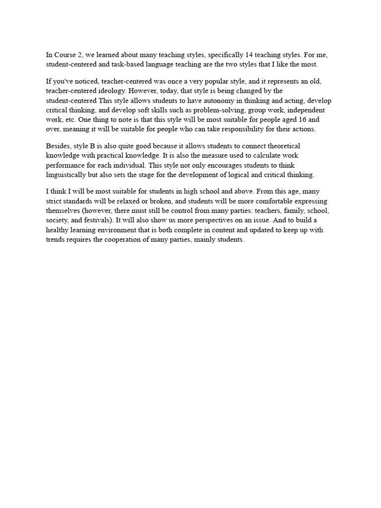 Teaching Styles | PDF | Wellness Teaching Styles | PDF | Wellness