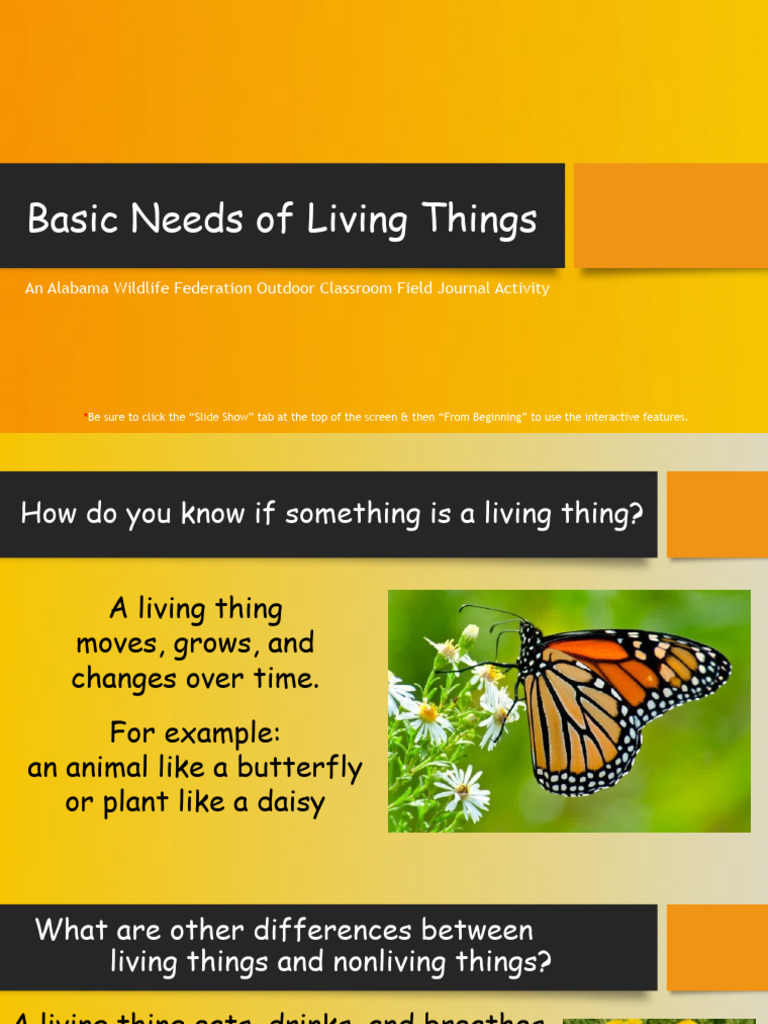 OC Field Journal-Basic Needs of Living Things QA | PDF
