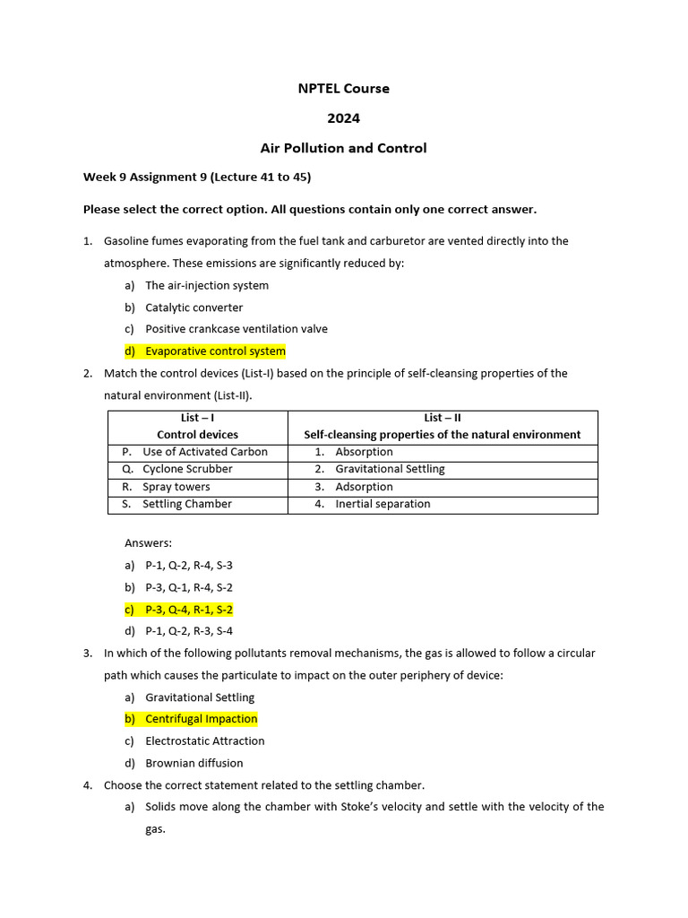 Week 9 Assignment 9 - 2024 | PDF | Gases | Adsorption