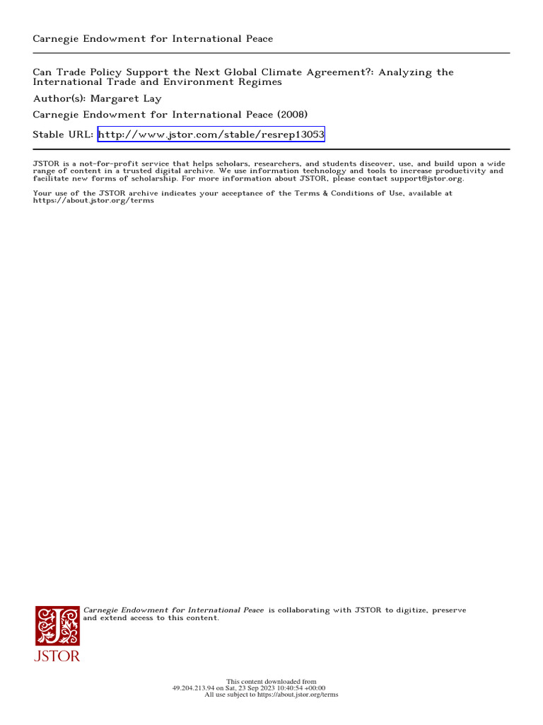 Analyzing The International Trade and Environment Regimes | PDF | World Trade Organization ...