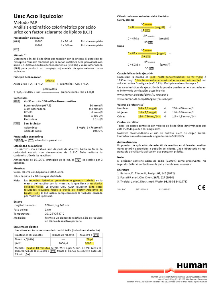 Insertos Bioquim II | PDF | Hidróxido de sodio | Creatinina