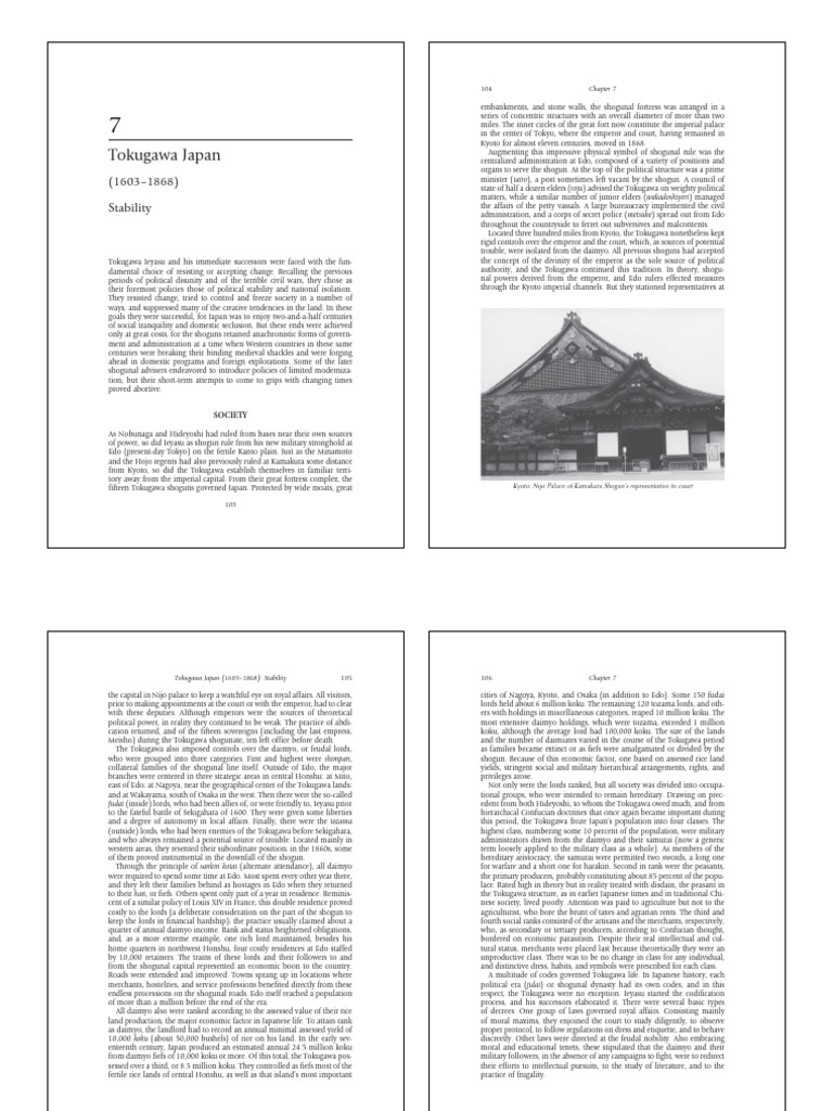 Tokugawa Japan: Stability & Control | PDF | Shogun | Japanese People