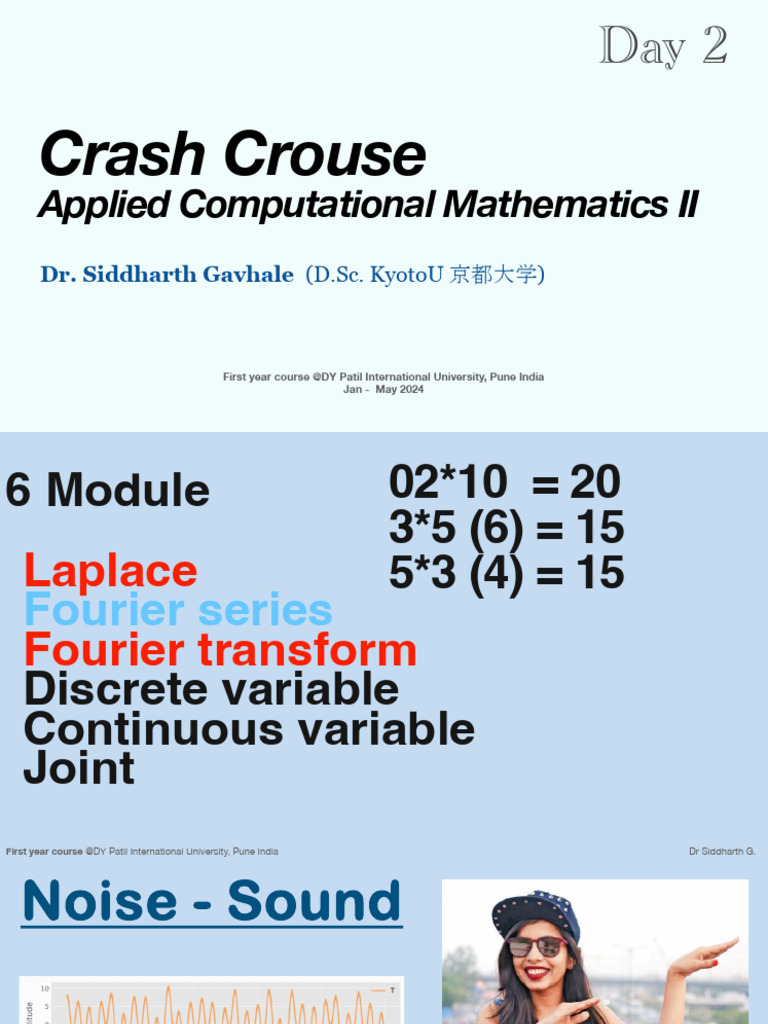 Crash Course Acm Ii Lecture 2 Pdf Fourier Transform Laplace Transform