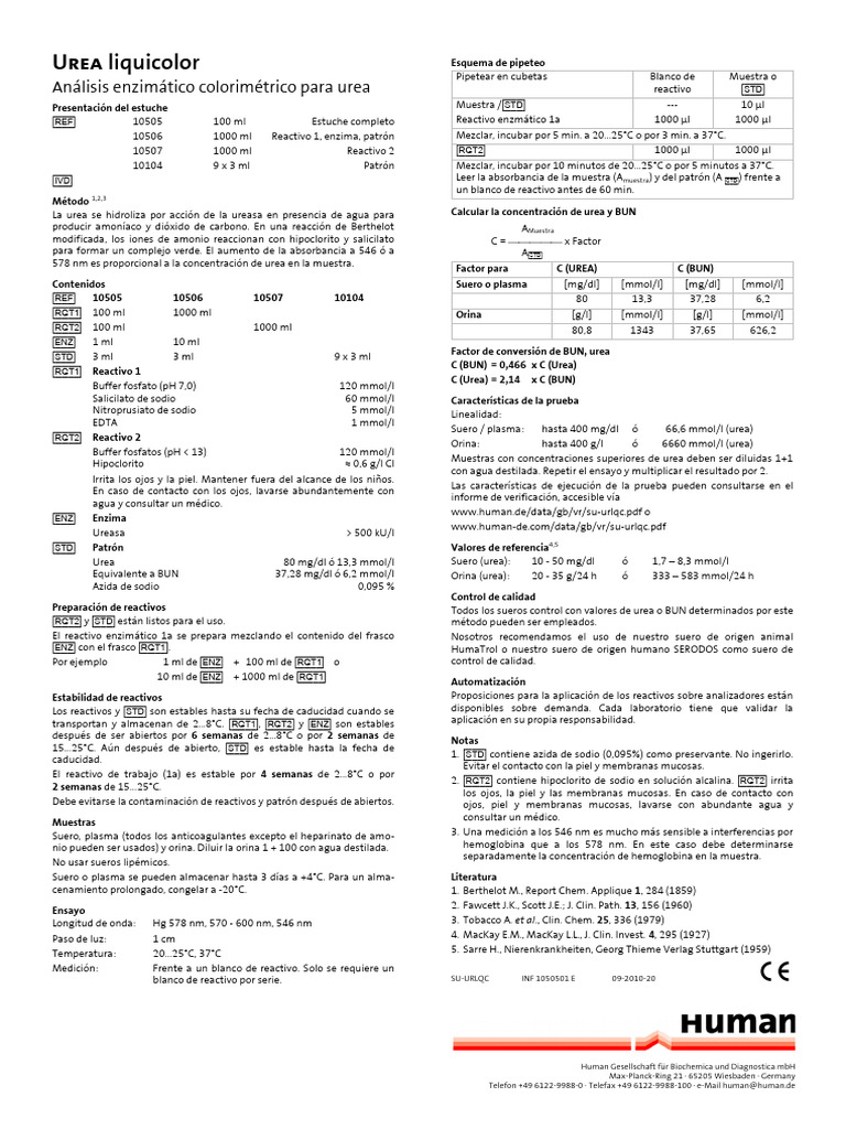 UREA COLOR SALICILATO | PDF | Urea | Agua