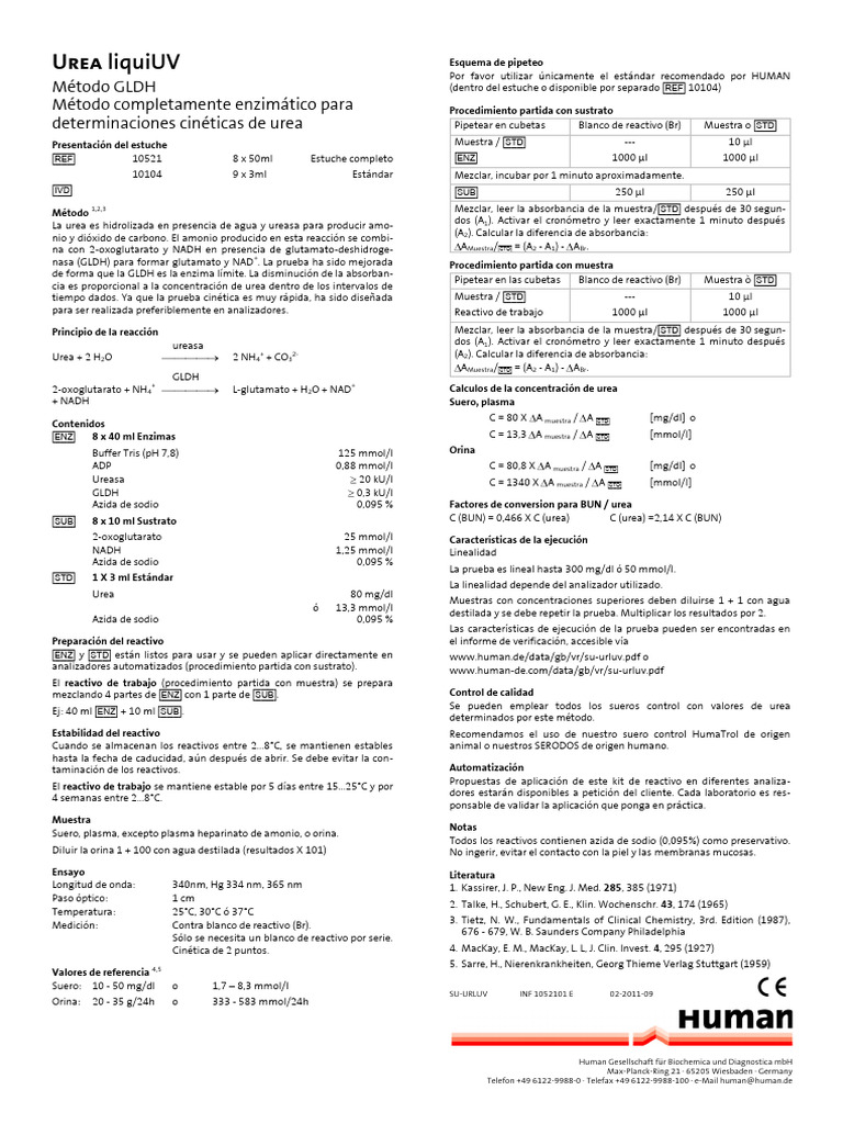 Método GLDH para Urea liquiUV | PDF | Urea | Enzima