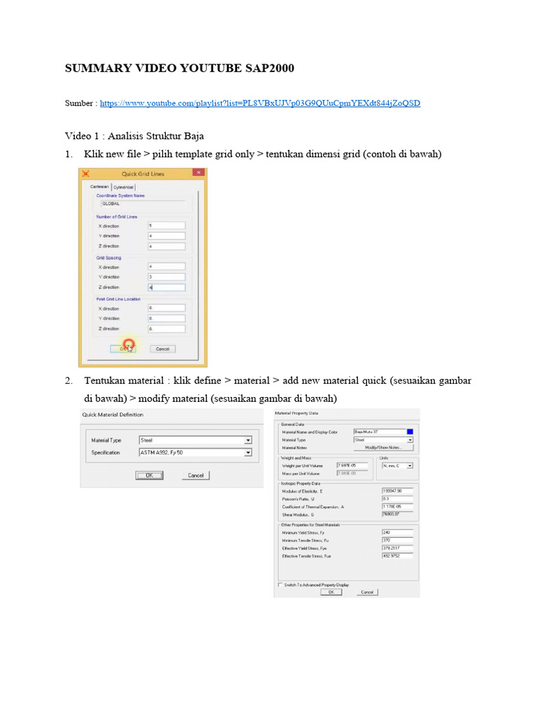 Summary SAP2000 Youtube | PDF