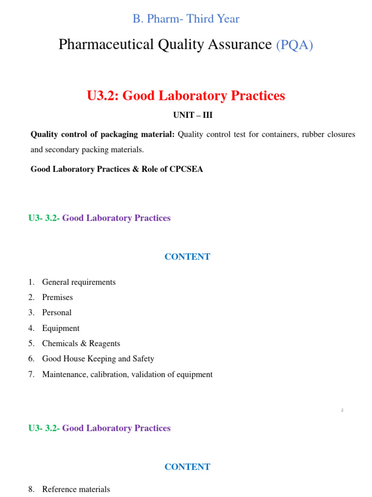Pqa U3.2 GLP | PDF