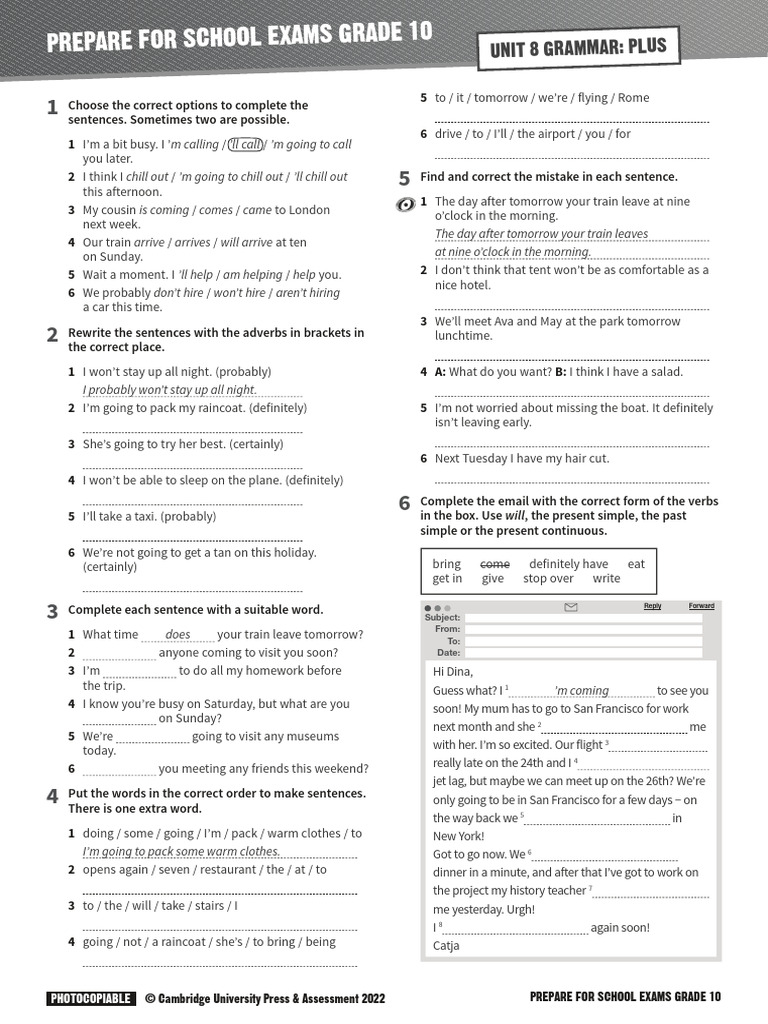Unit 08 Prepare Grade-10 Grammar Plus | PDF | Syntax | Grammar