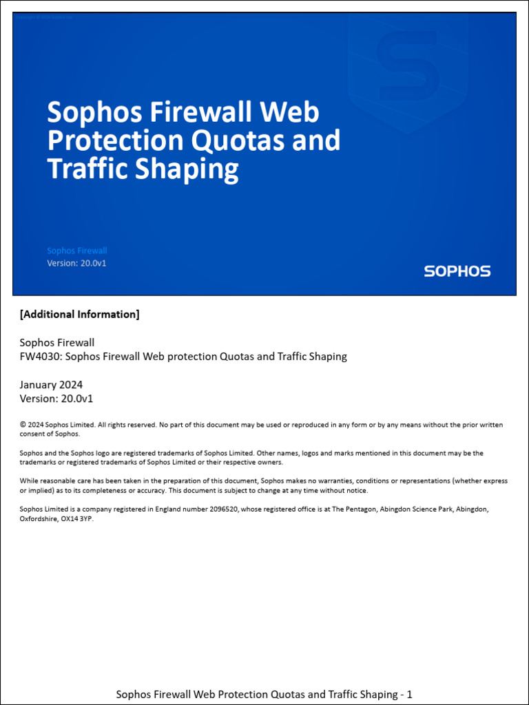 FW4030 20.0v1 Sophos Firewall Web Protection Quotas and Traffic Shaping | PDF | World Wide Web ...