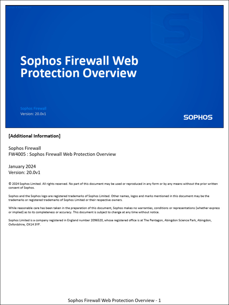 FW4005 20.0v1 Sophos Firewall Web Protection Overview | PDF | Proxy Server | World Wide Web
