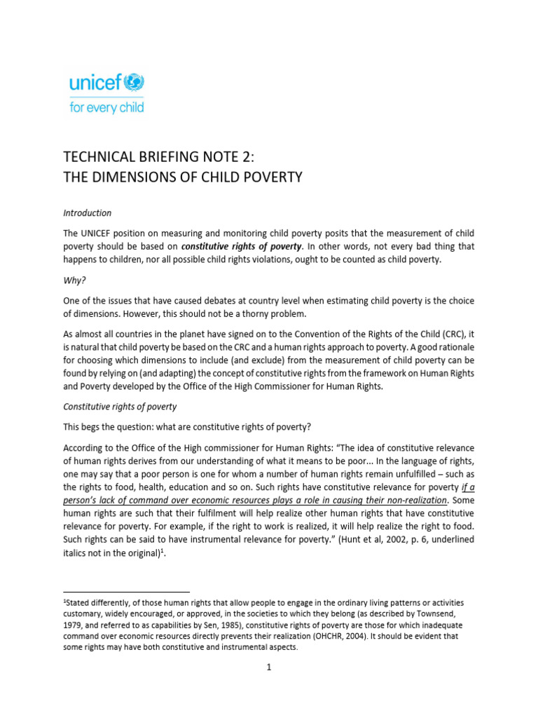 Technical Briefing Note 2 Pdf Poverty Poverty And Homelessness