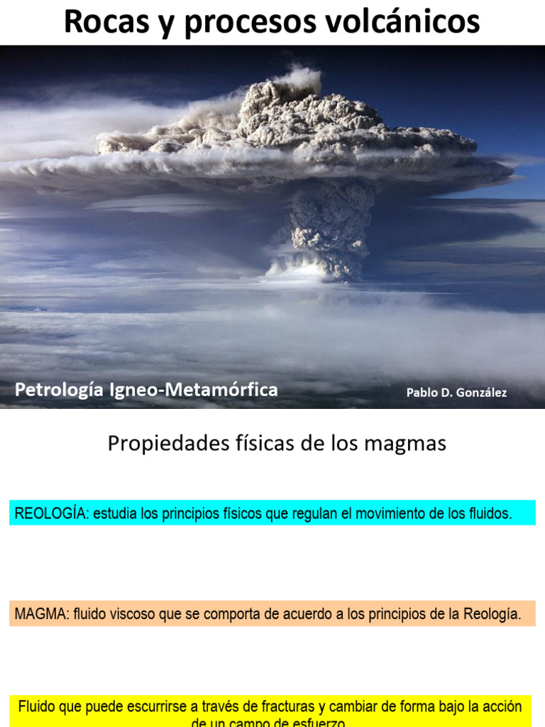 Rocas Volcánicas - 2024-1 | Descargar gratis PDF | Magma | Roca ígnea